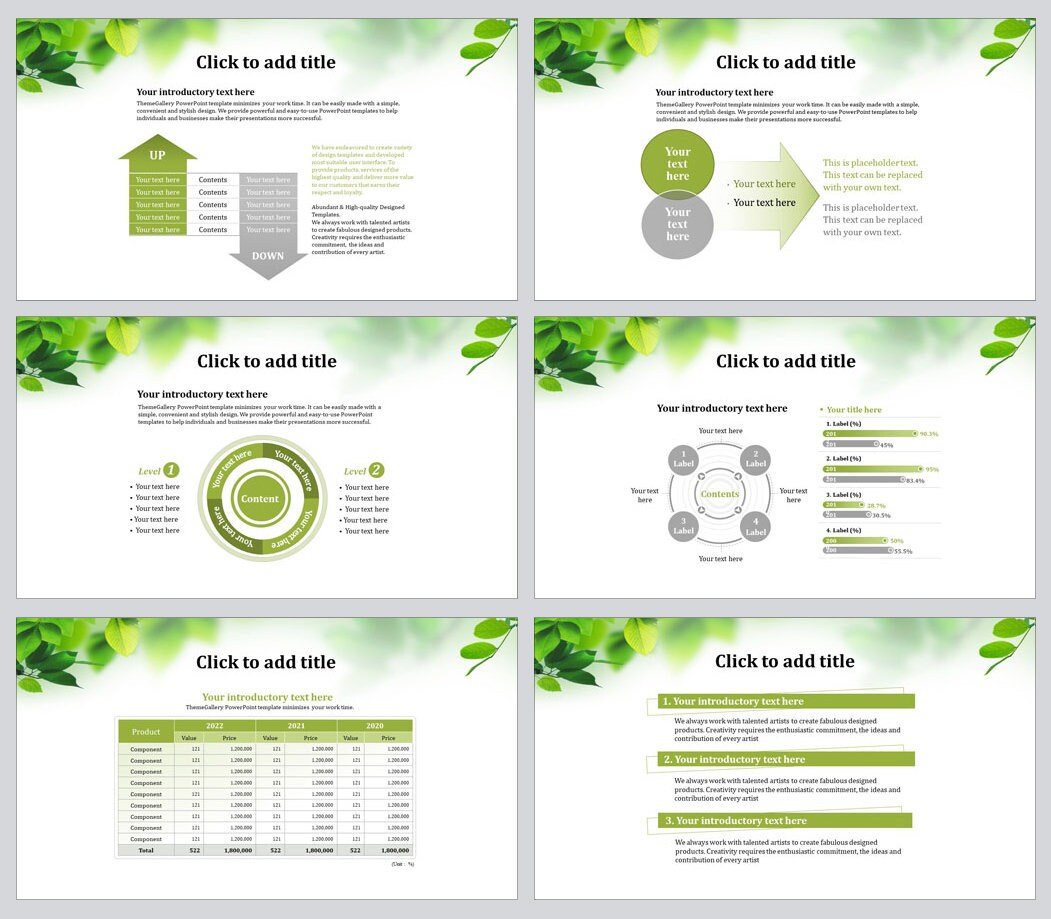 Natural Powerpoint Presentation Template - Etsy