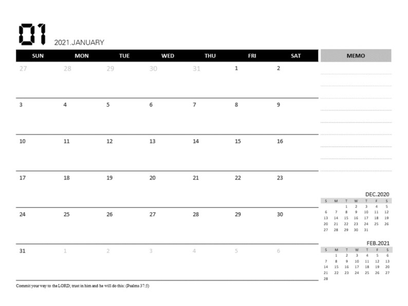 2020 2021 Digital Calendar Template for Powerpoint | 2021 Bible ...