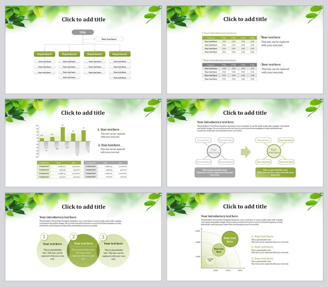 Natural Powerpoint Presentation Template - Etsy