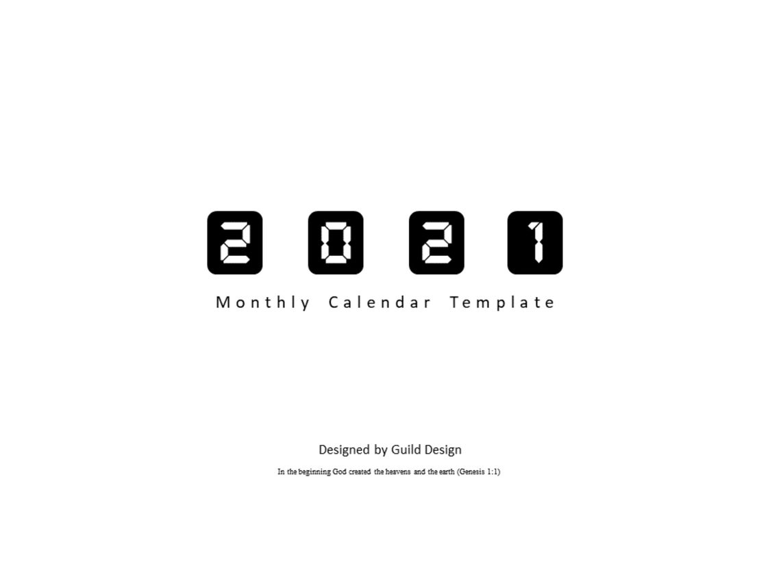 2020 2021 Digital Calendar Template for Powerpoint | 2021 Bible ...