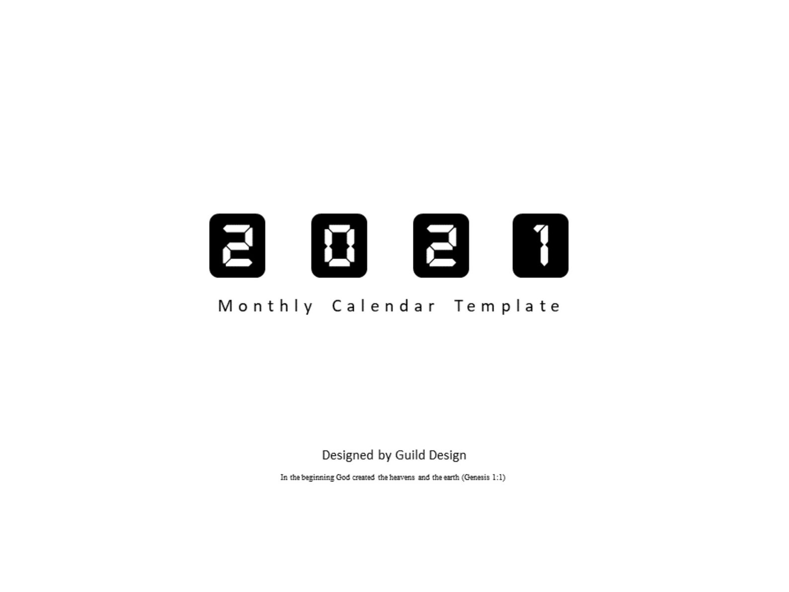 2020 2021 Digital Calendar Template for Powerpoint 2021 | Etsy