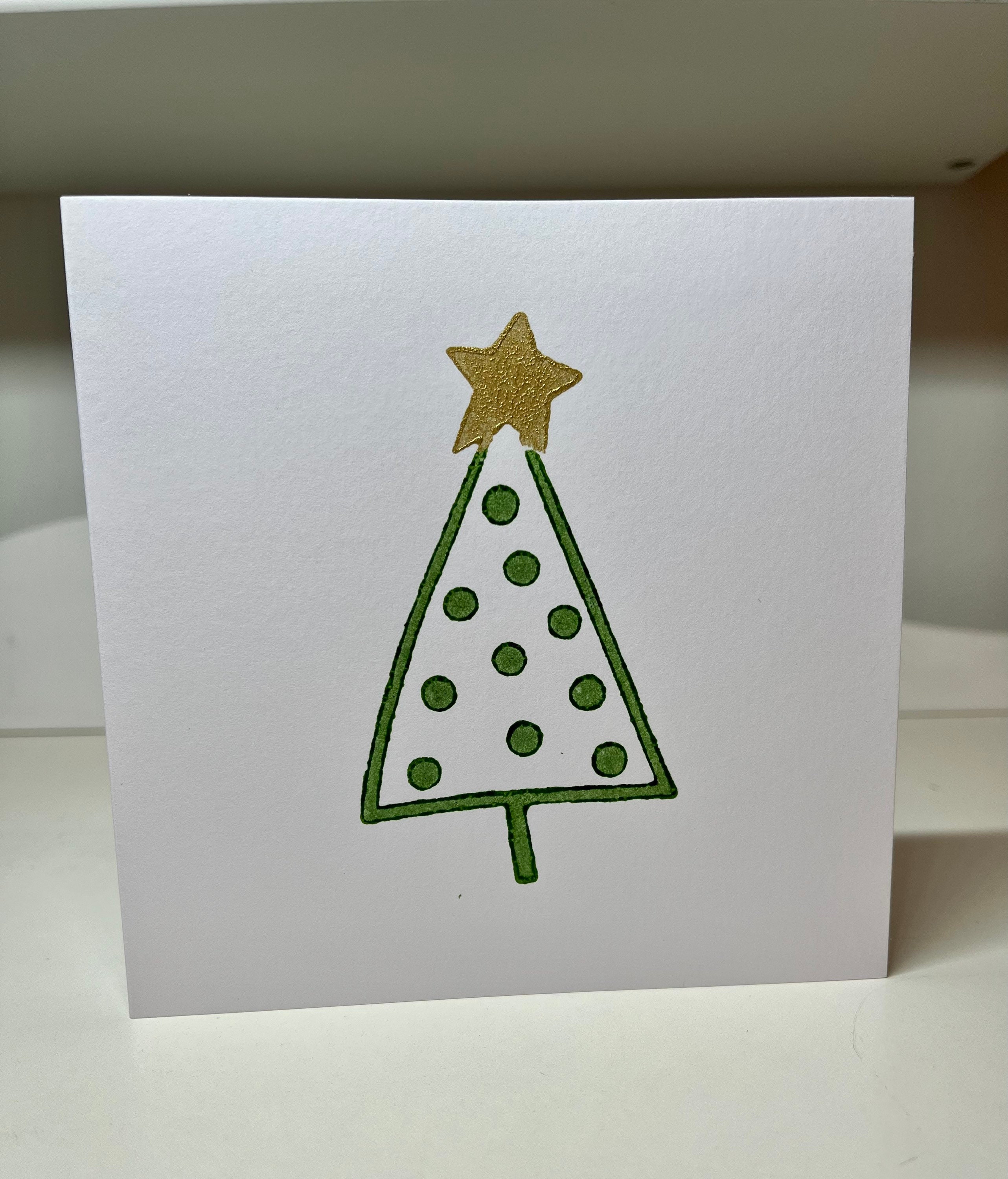 Pack of 10 Christmas Tree Cards, 2 Designs - Etsy UK