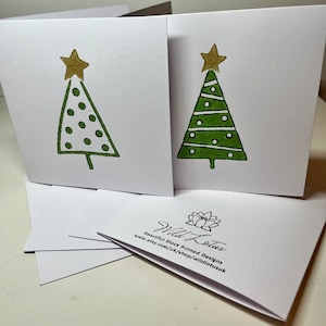Pack of 10 Christmas Tree Cards, 2 Designs - Etsy UK