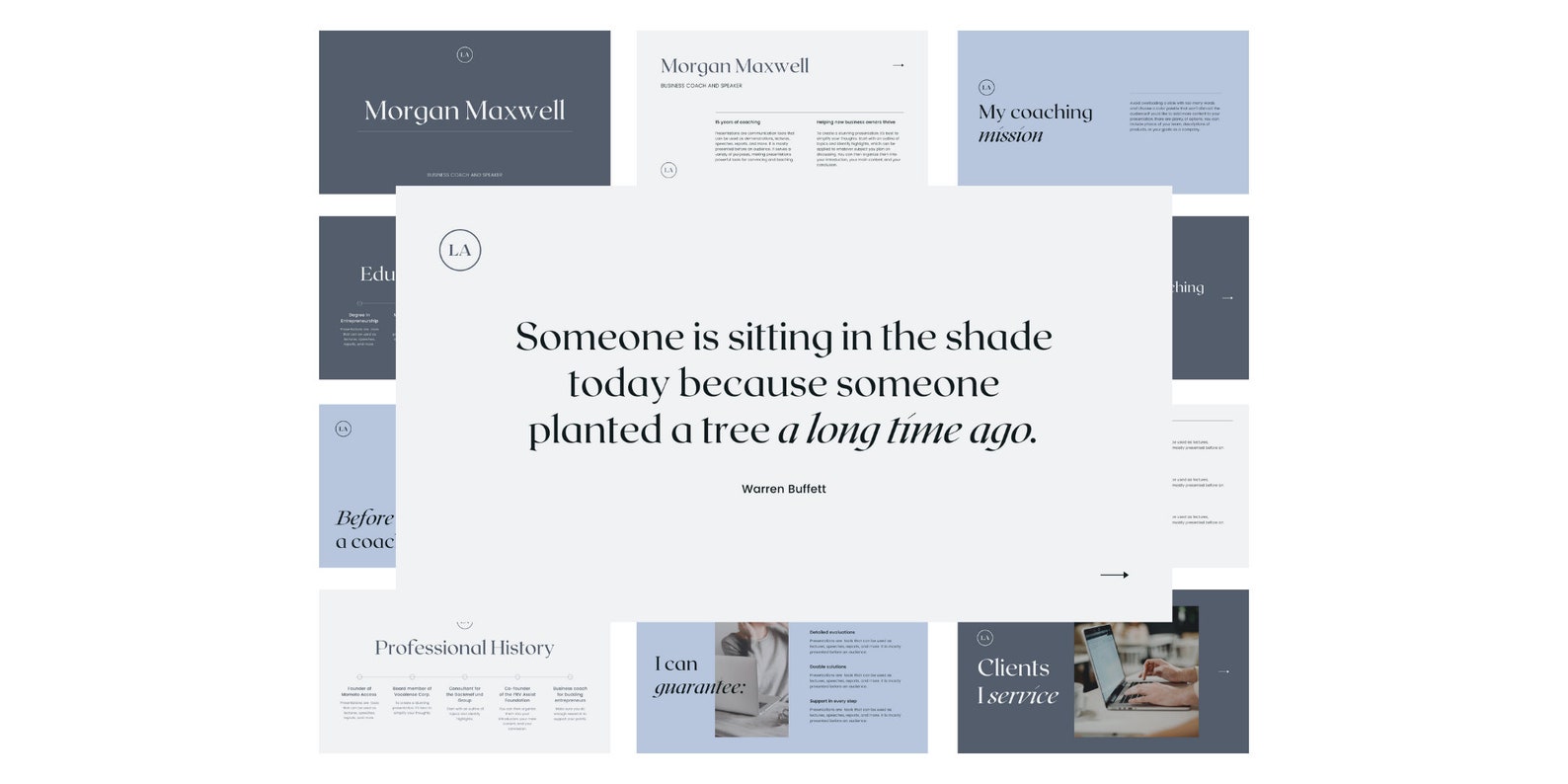Editable Powerpoint Template, Blue Calm, Minimalist and Elegant, Modern ...