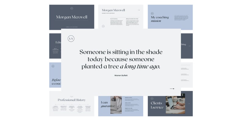 Editable Powerpoint Template, Blue Calm, Minimalist and Elegant, Modern ...