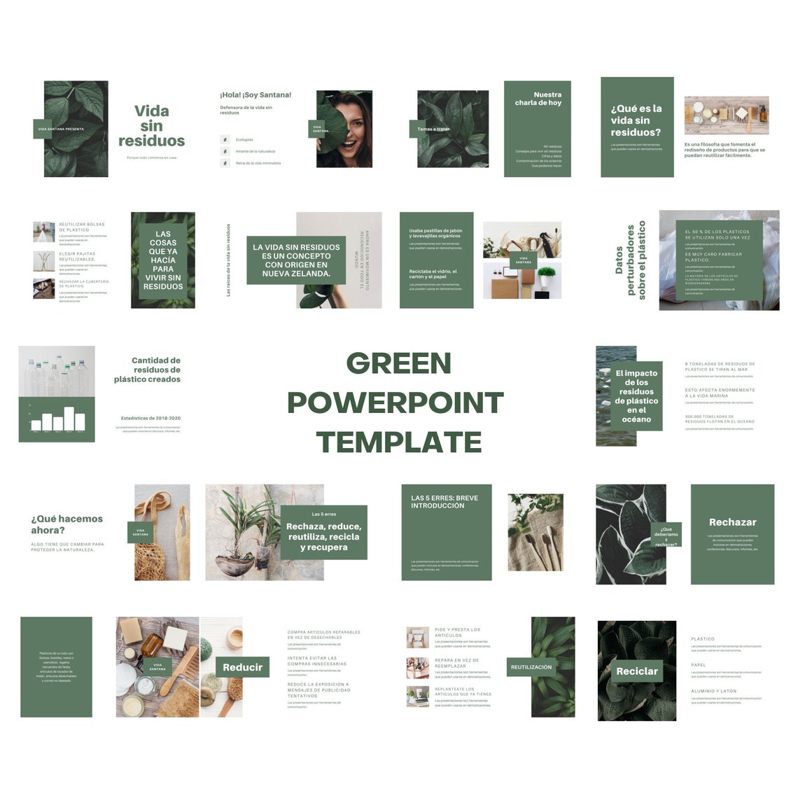 Editable Powerpoint Template, Minimalist, Elegant, Green and Modern ...