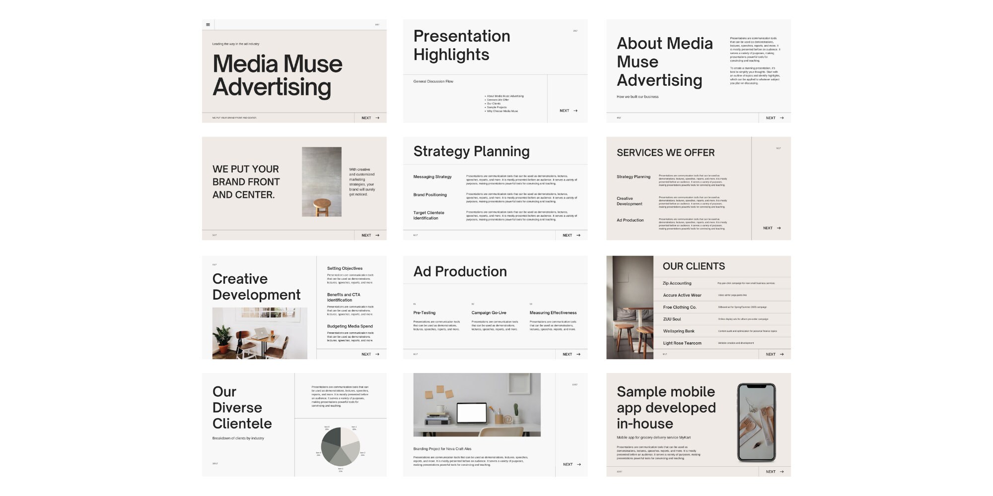 Editable Powerpoint Template, Beige, Minimalist and Elegant, Modern ...