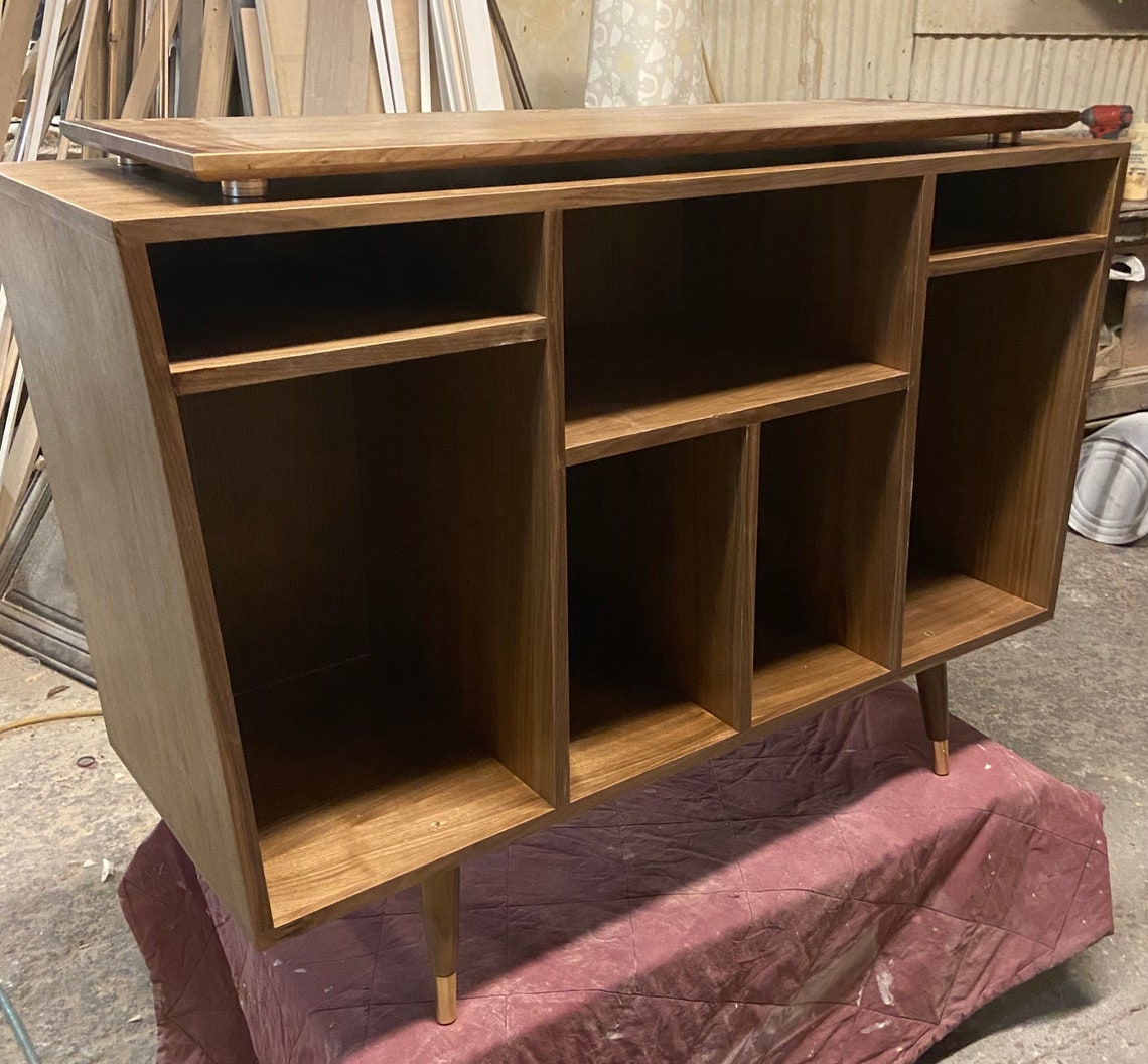 RETRO - Walnut Mid-century Record Player Cabinet - Etsy