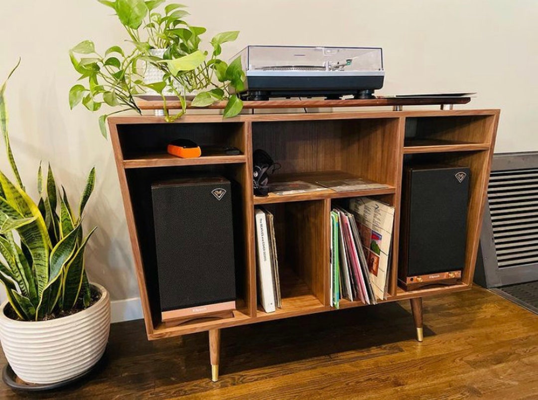 RETRO - Walnut Mid-century Record Player Cabinet - Etsy