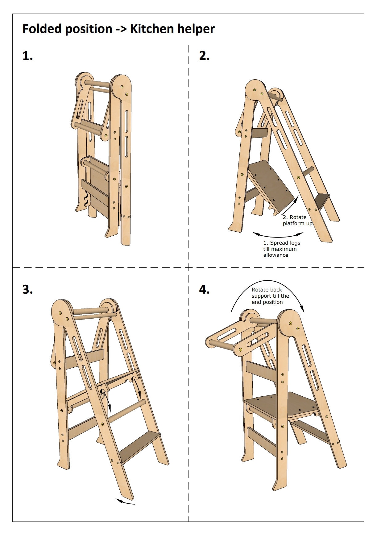 DIY Plans for Toddler Helper Step Stool, Montessori Kitchen Tower. - Etsy