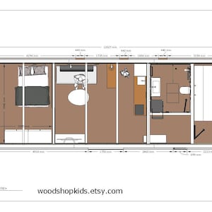 DIY Build Plans for Tiny Home With Loft 39'x14' or 12x4.5m, Small House ...