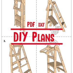 DIY Plans for Foldable Toddler Helper Step Stool Montessori Kitchen Tower. Etsy