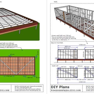 DIY Build Plans for Tiny Home With Loft 39'x14' or 12x4.5m, Small House ...
