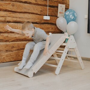 Toddler Climbing TRIANGLE With Slide/rockwall Montessori Toys, Foldable ...