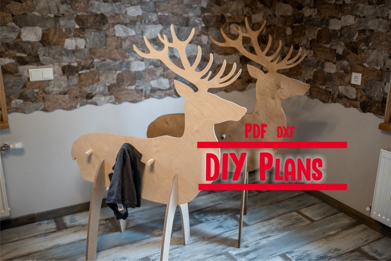DIY Deer Hanger Plan, Digital Cutout File and Instructions, Do It ...