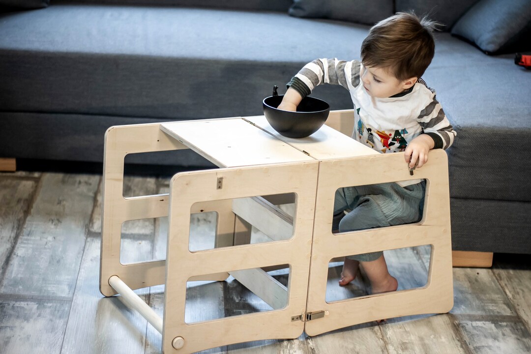 Montessori Toddler Helper Tower/toddler Chair Desk and - Etsy