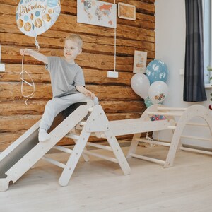 Toddler Climbing TRIANGLE With Slide/rockwall Montessori Toys, Foldable ...