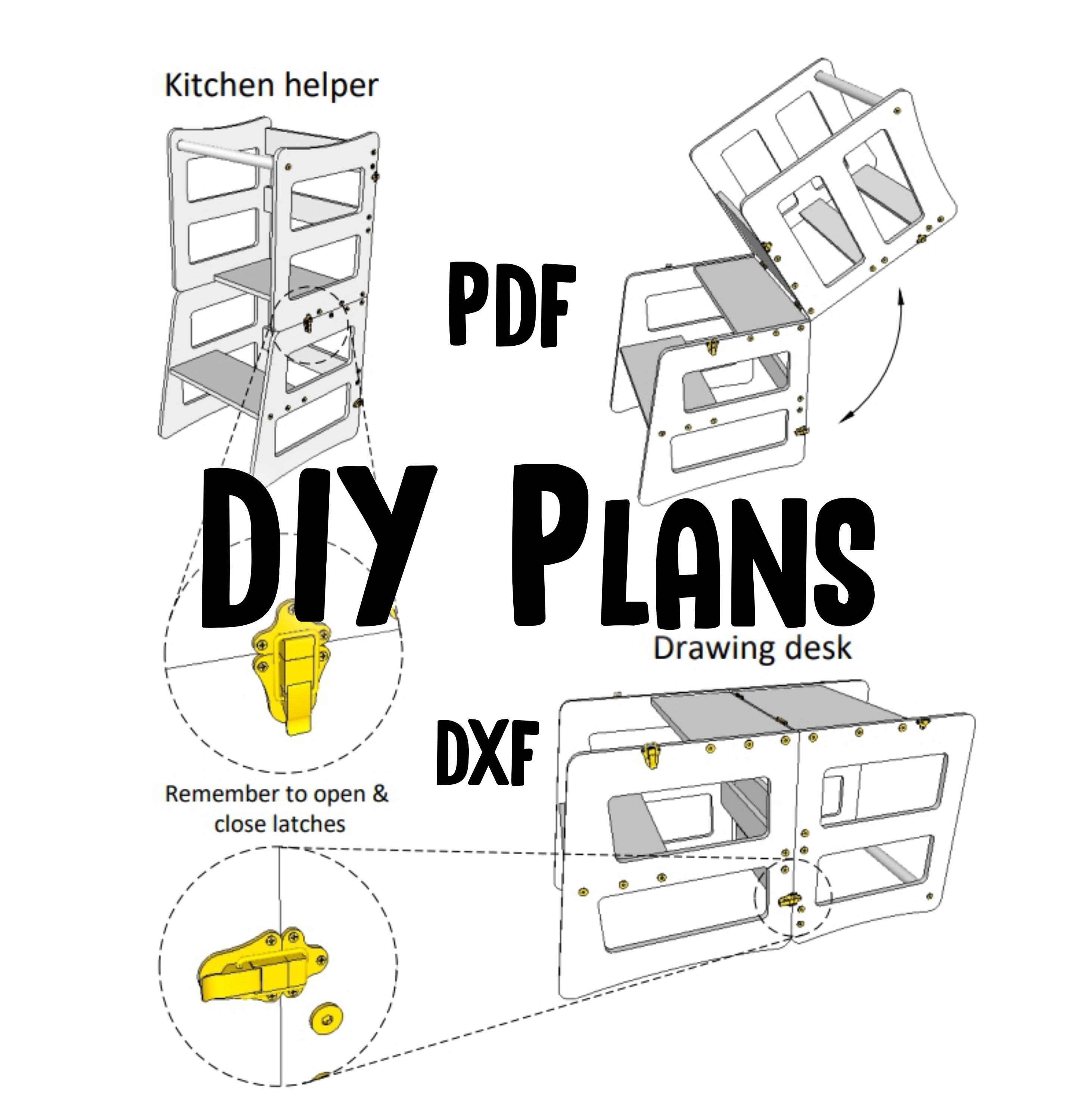 DIY Plans for Toddler Helper Tower 2 in 1, Do It Yourself Woodworking ...