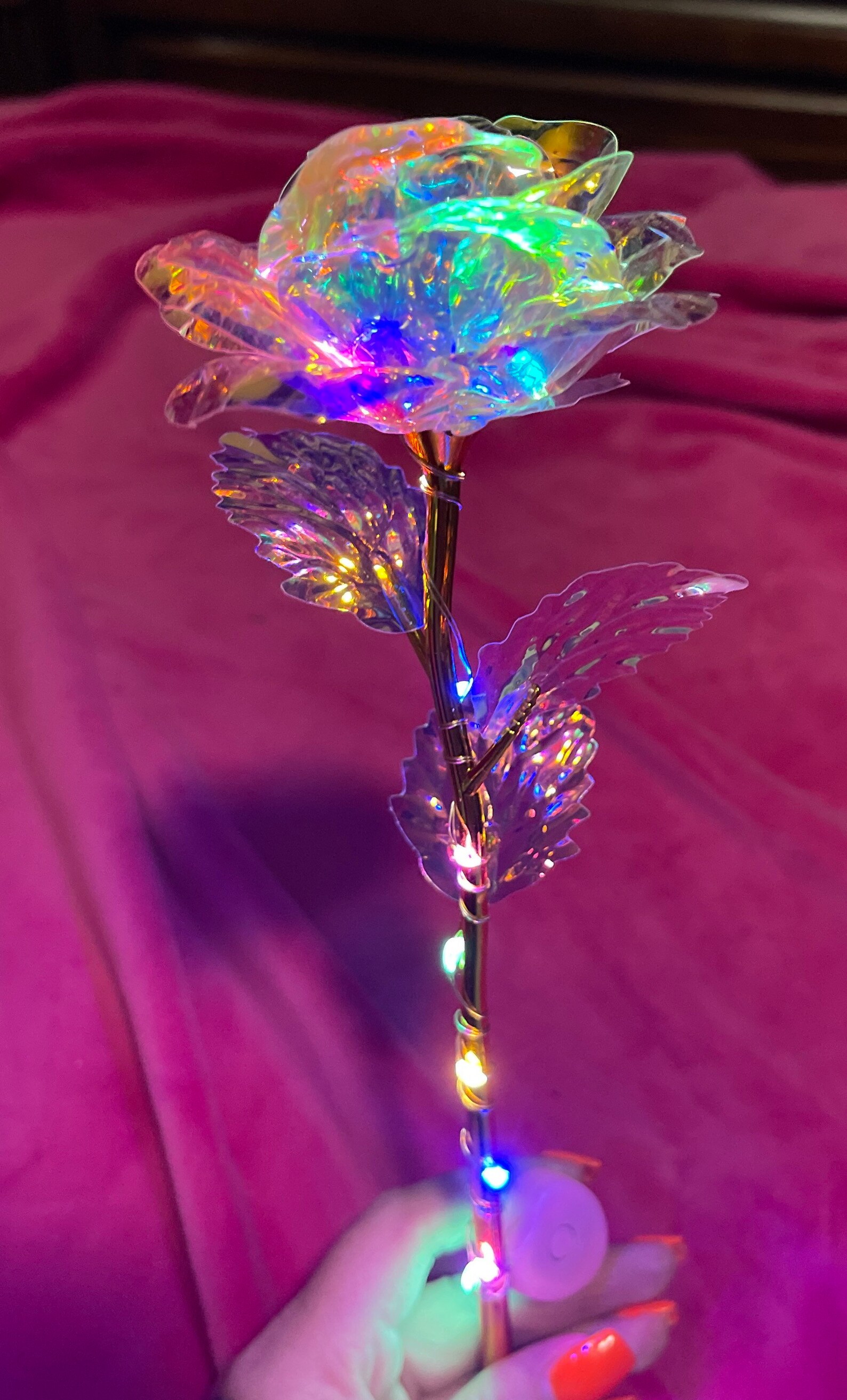 TWO 2 LED Light up Galaxy Rose Dipped in Gold With Box - Etsy Canada
