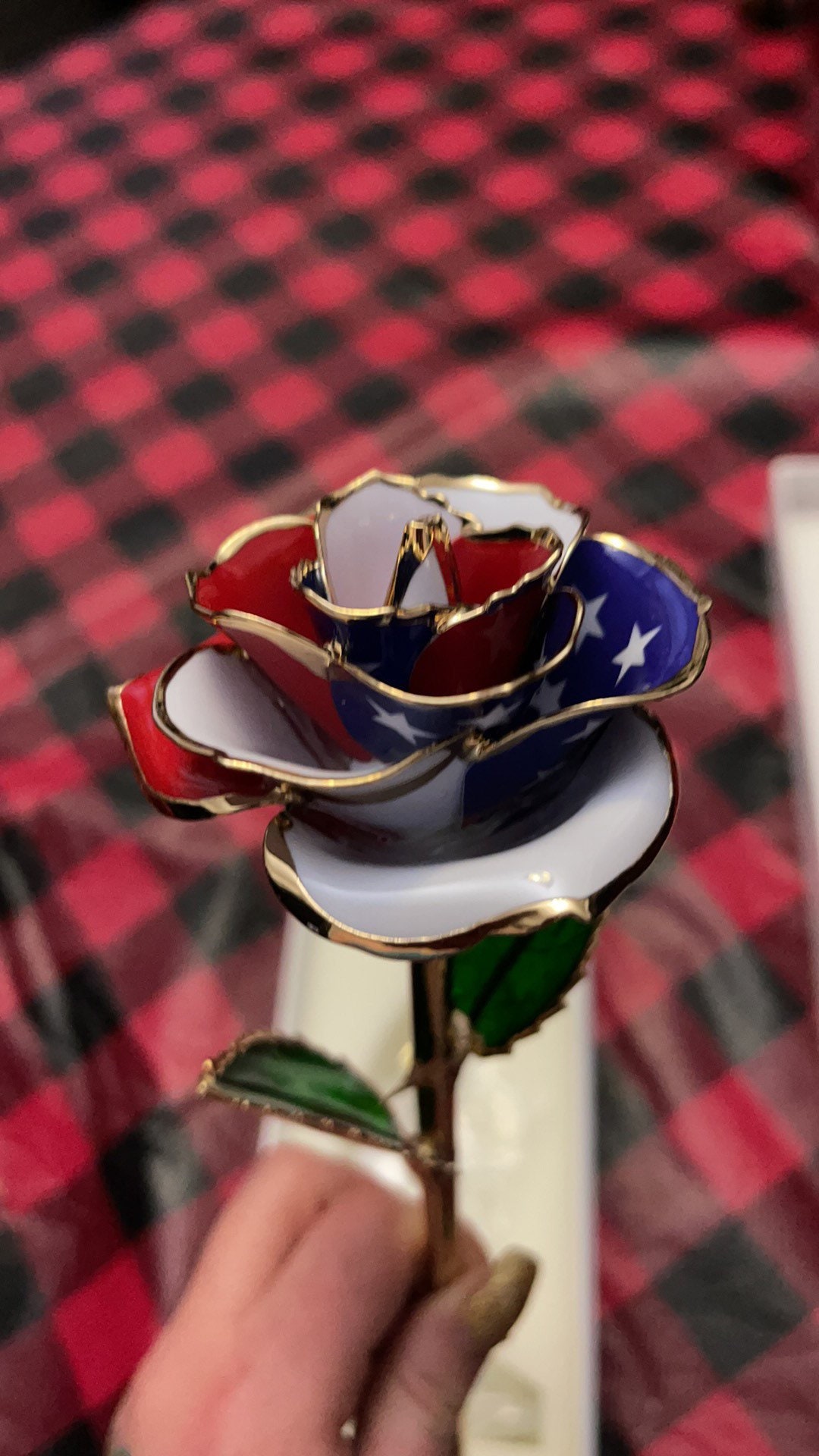 USA Patriotic Flag Real Rose Dipped in Real 24k Gold. - Etsy