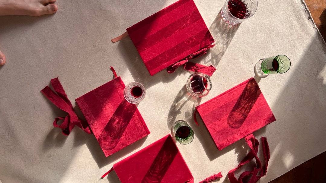 Red Velvet Book/velvet Notebook/velvet Journal/personalized Diary ...