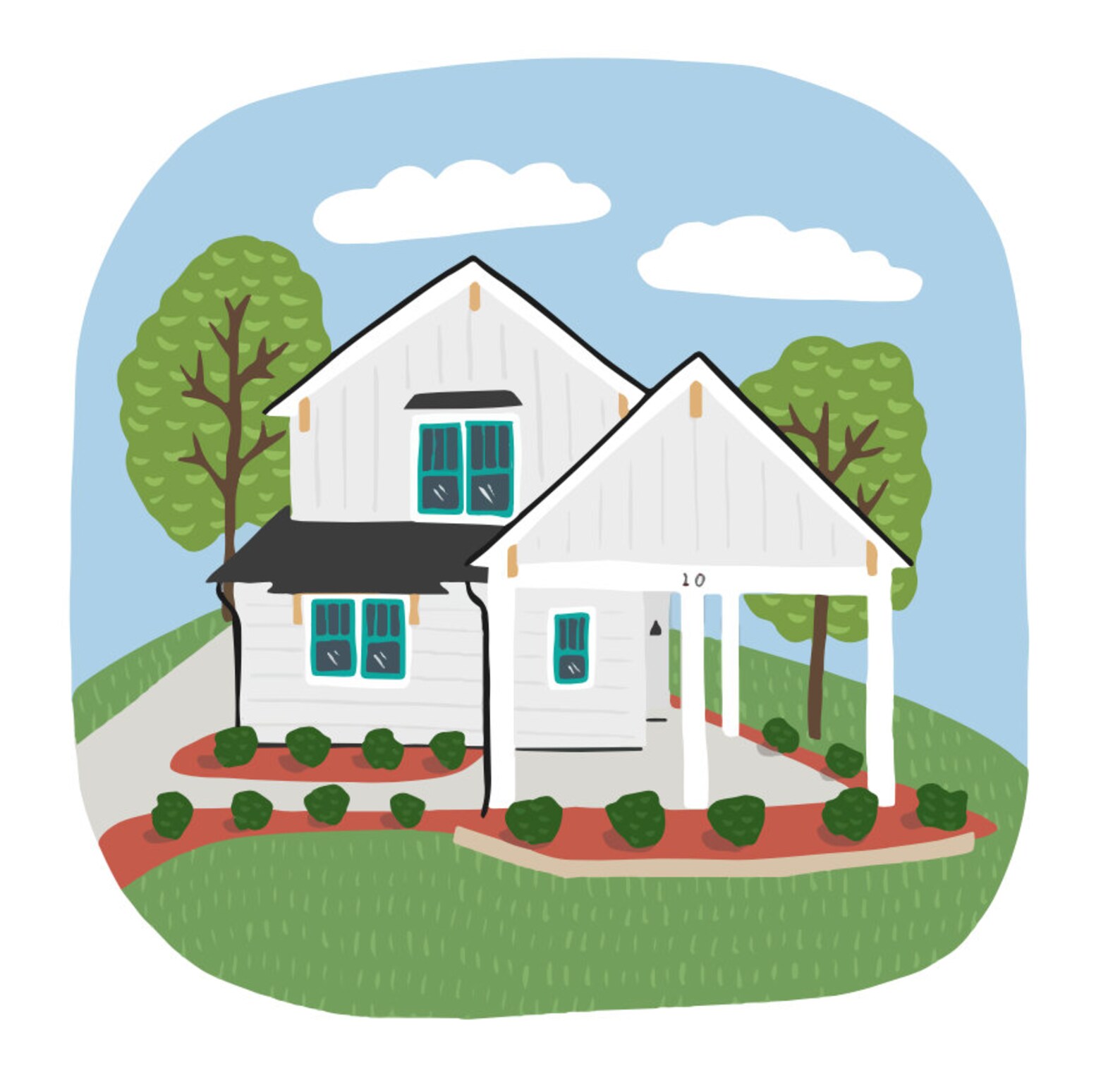 Custom hand-drawn home illustration | Etsy