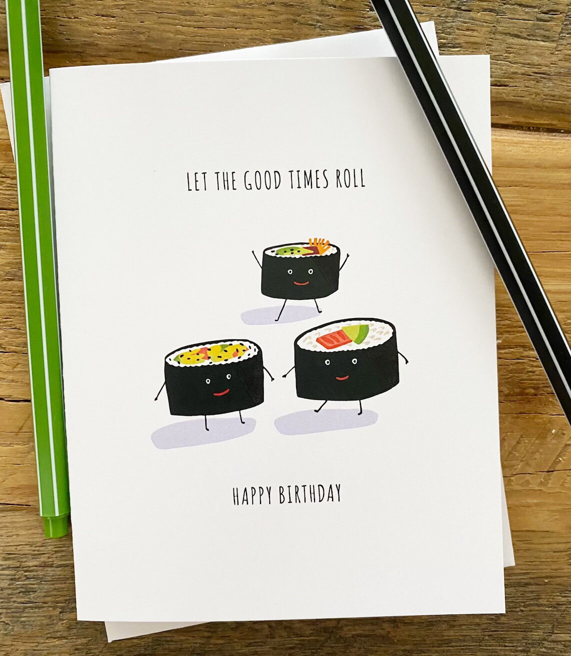 Birthday Sushi Greeting Card Let the Good Times Roll - Etsy UK