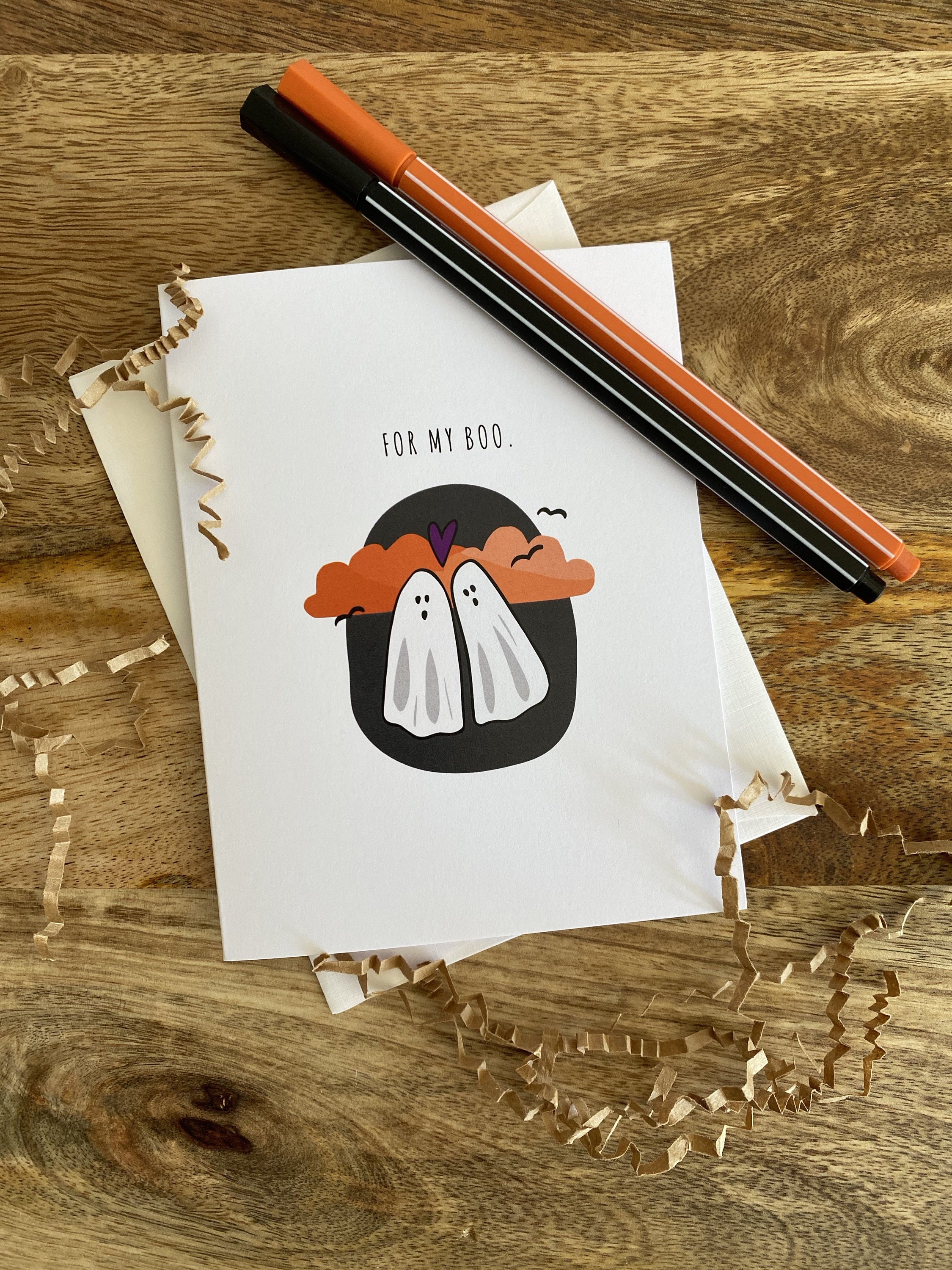 For My Boo Halloween and Anniversary Greeting Card 100% Recycled Paper ...