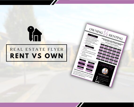 Purple Renting Vs. Owning Flyer Home Buyer Flyer Real - Etsy