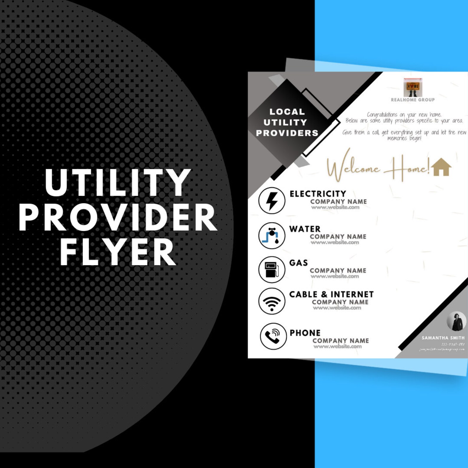 Realtor Utility Provider Flyer | Real Estate Print | Realtor Social ...