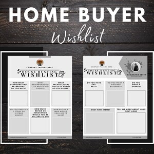 Home Buyer Wishlist | Real Estate Print | Realtor Information | Real ...