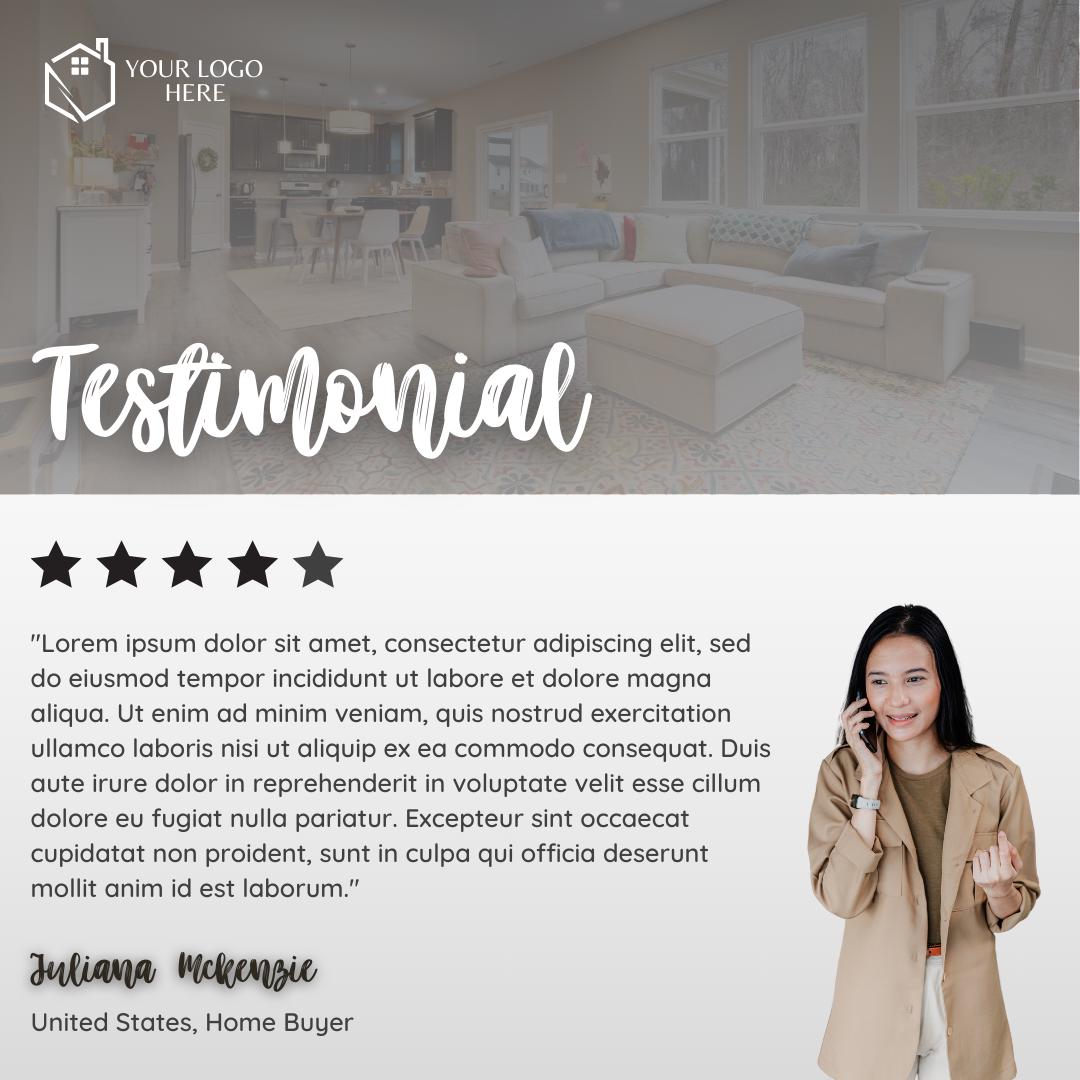 10 Modern Real Estate Agent Client Testimonial | Instagram Posts ...