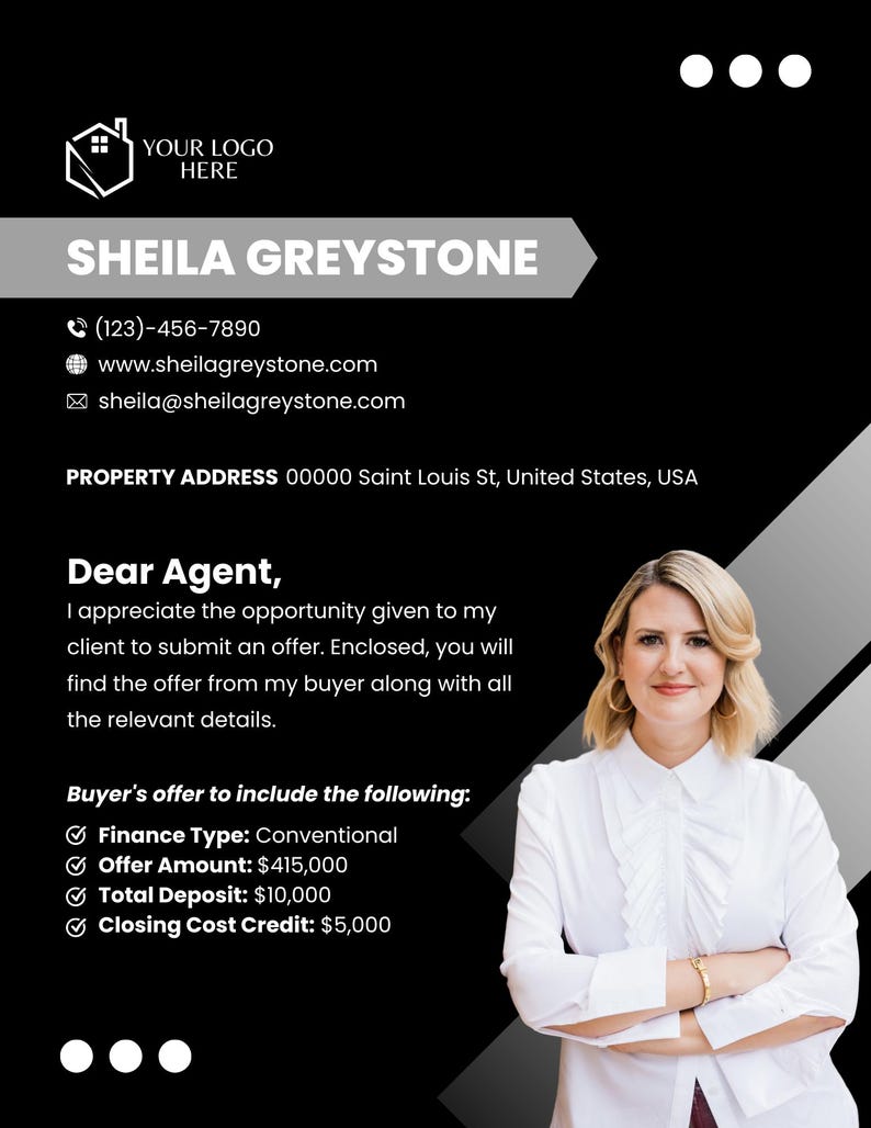 Modern Real Estate Offer Letter Template | Standout Offer Letter | Real ...
