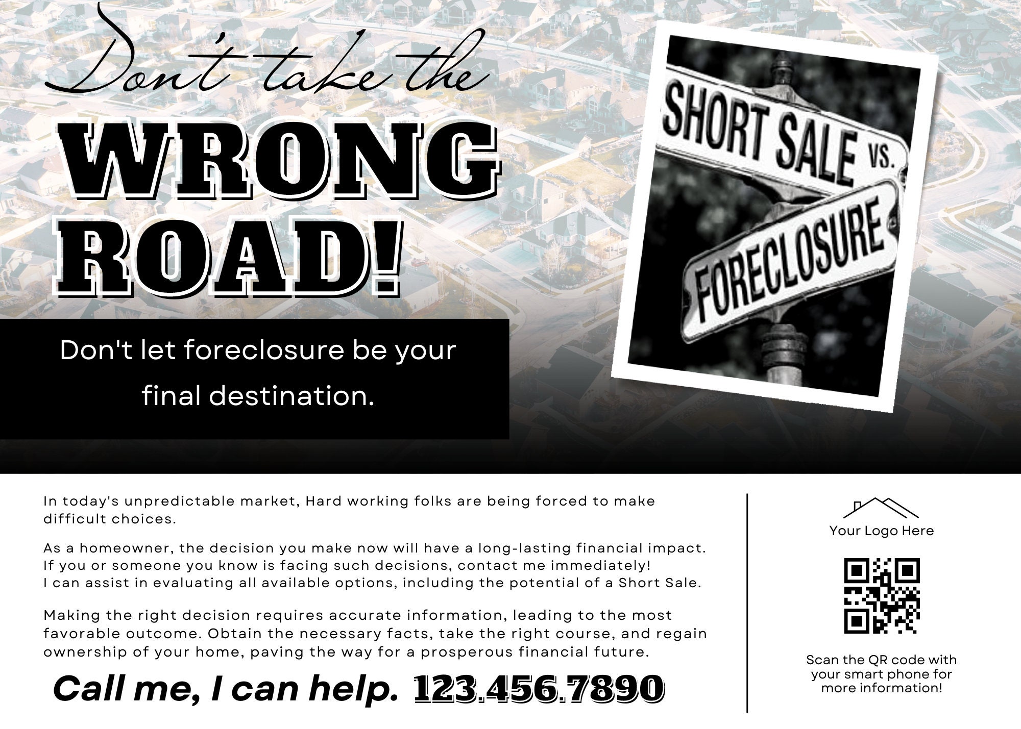 Real Estate Foreclosure Postcard | 5x7 Postcard | Real Estate Print ...