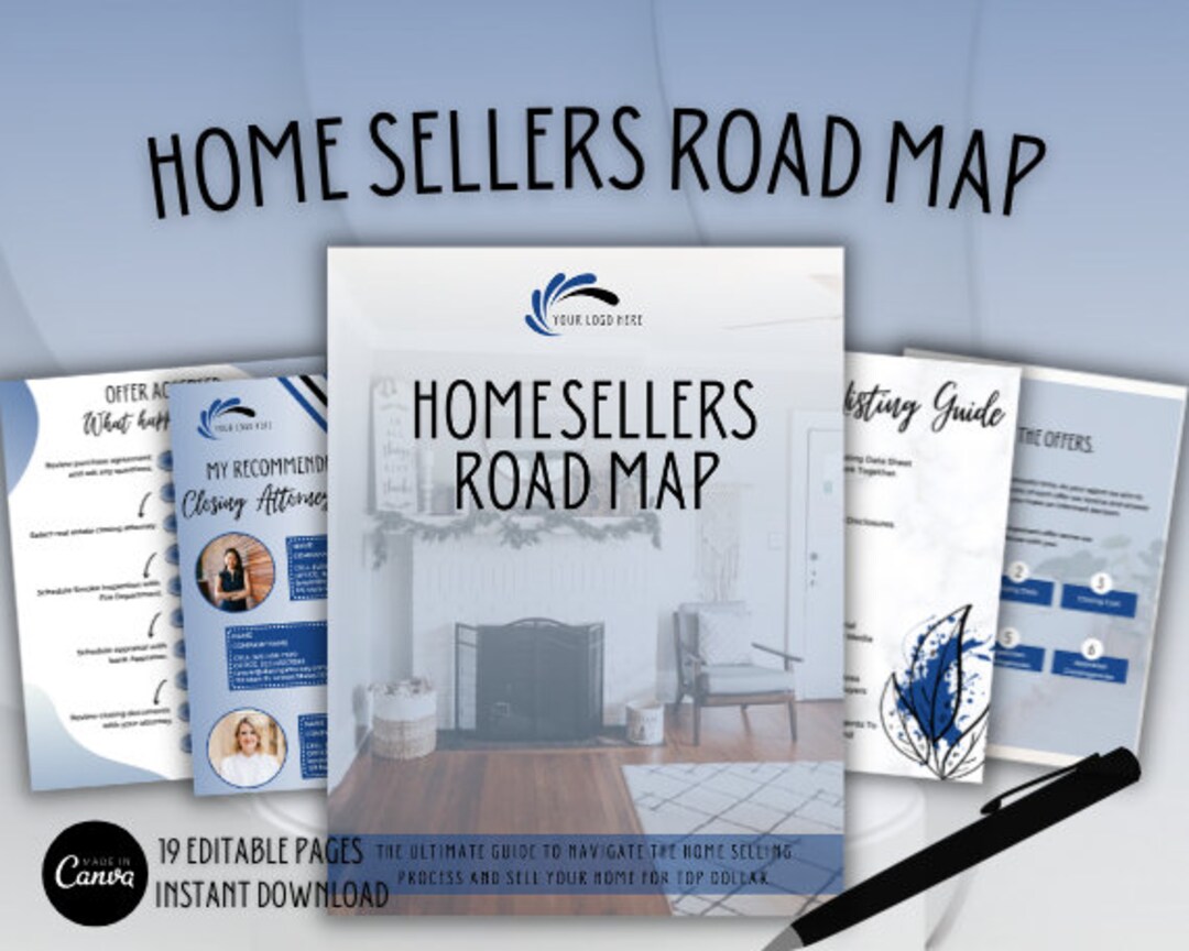 Blue Home Sellers Road Map Real Estate Handout Real Estate Print ...