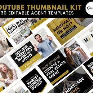 30 Gold Youtube Thumbnails for Real Estate Agents | Real Estate Social ...