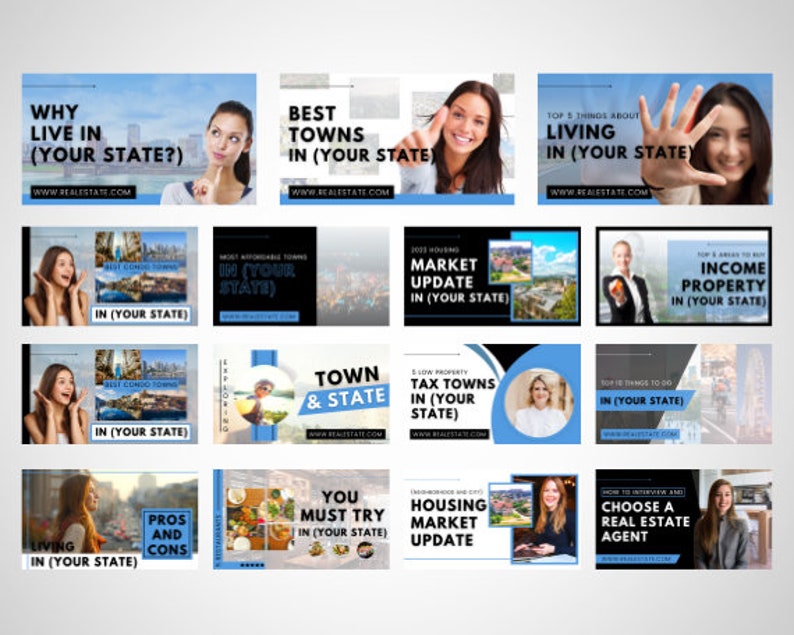 30 Light Blue Youtube Thumbnails for Real Estate Agents Real Estate ...