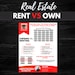 Renting Vs. Owning Flyer | Real Estate Handout | Real Estate Print ...