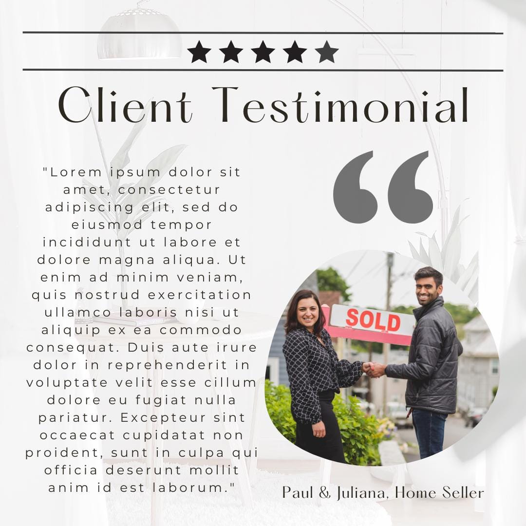 10 Modern Real Estate Agent Client Testimonial | Instagram Posts ...