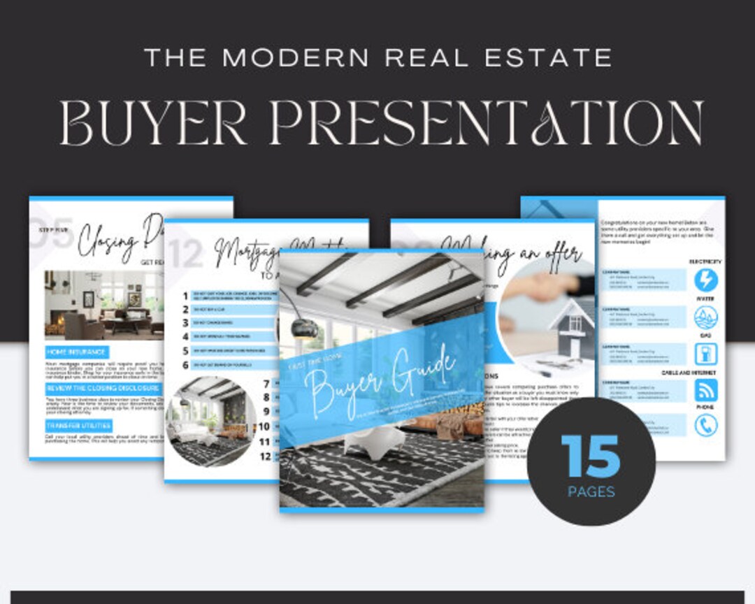 Light Blue Home Buyer Guide Real Estate Handout Real Estate Print ...