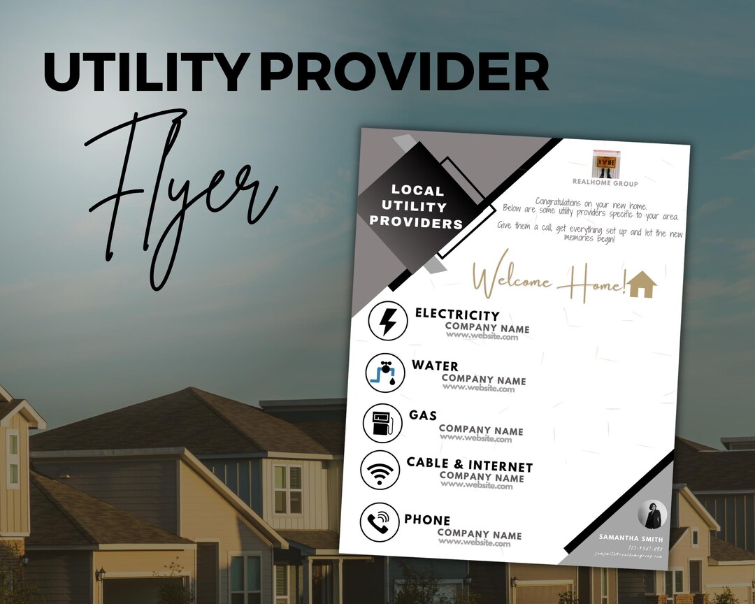 Realtor Utility Provider Flyer | Real Estate Print | Realtor Social ...