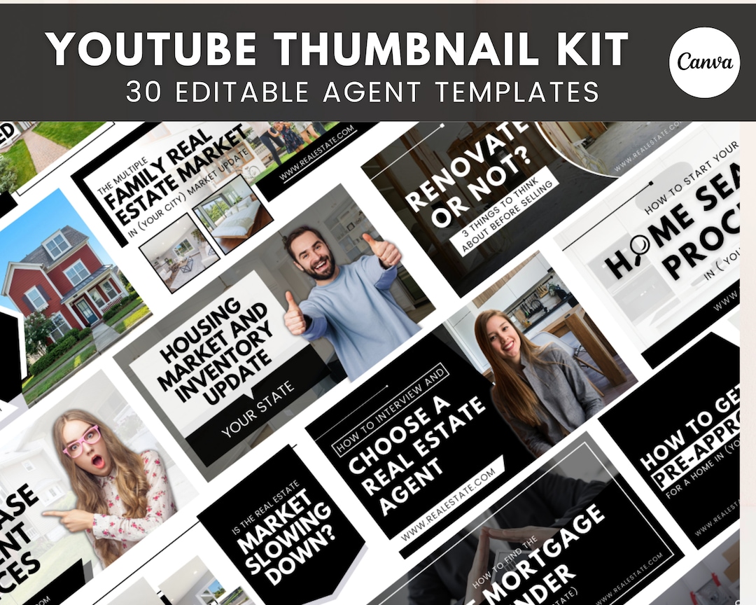 30 Youtube Thumbnails for Real Estate Agents | Real Estate Social Media ...