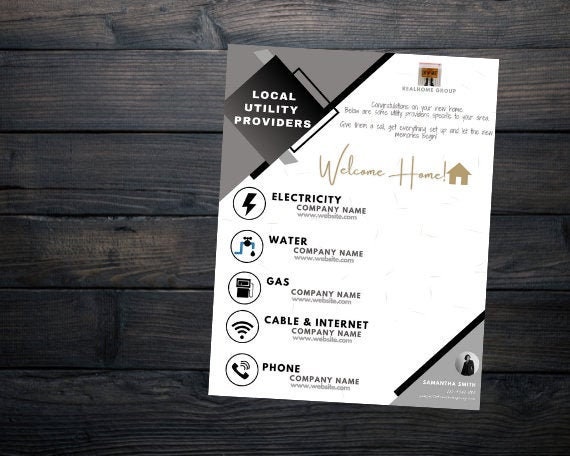 Realtor Utility Provider Flyer | Real Estate Print | Realtor Social ...
