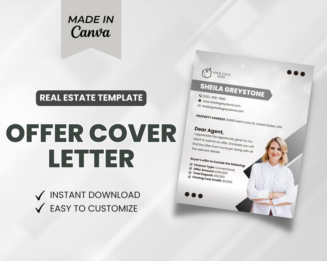 Real Estate Offer Letter Template | Standout Offer Letter | Realtor ...