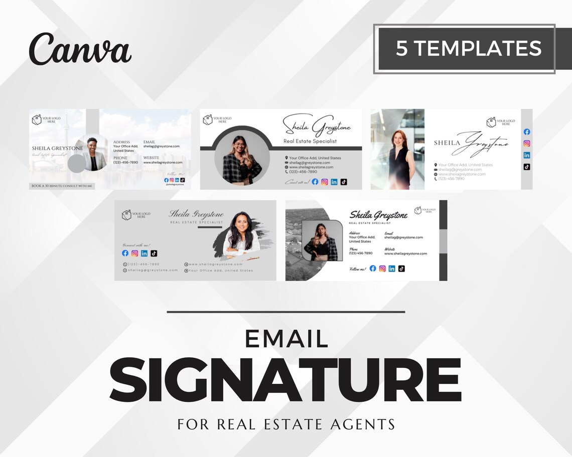 5 Modern Real Estate Agent Email Signature Templates | Real Estate ...
