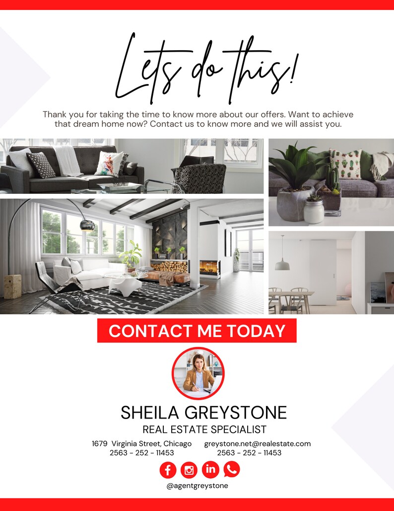 Red Modern Home Buyer Guide | Real Estate Handout | Real Estate Print ...