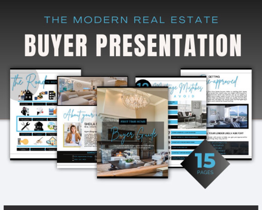 Light Blue First Time Home Buyer Presentation Guide Real Estate Handout ...