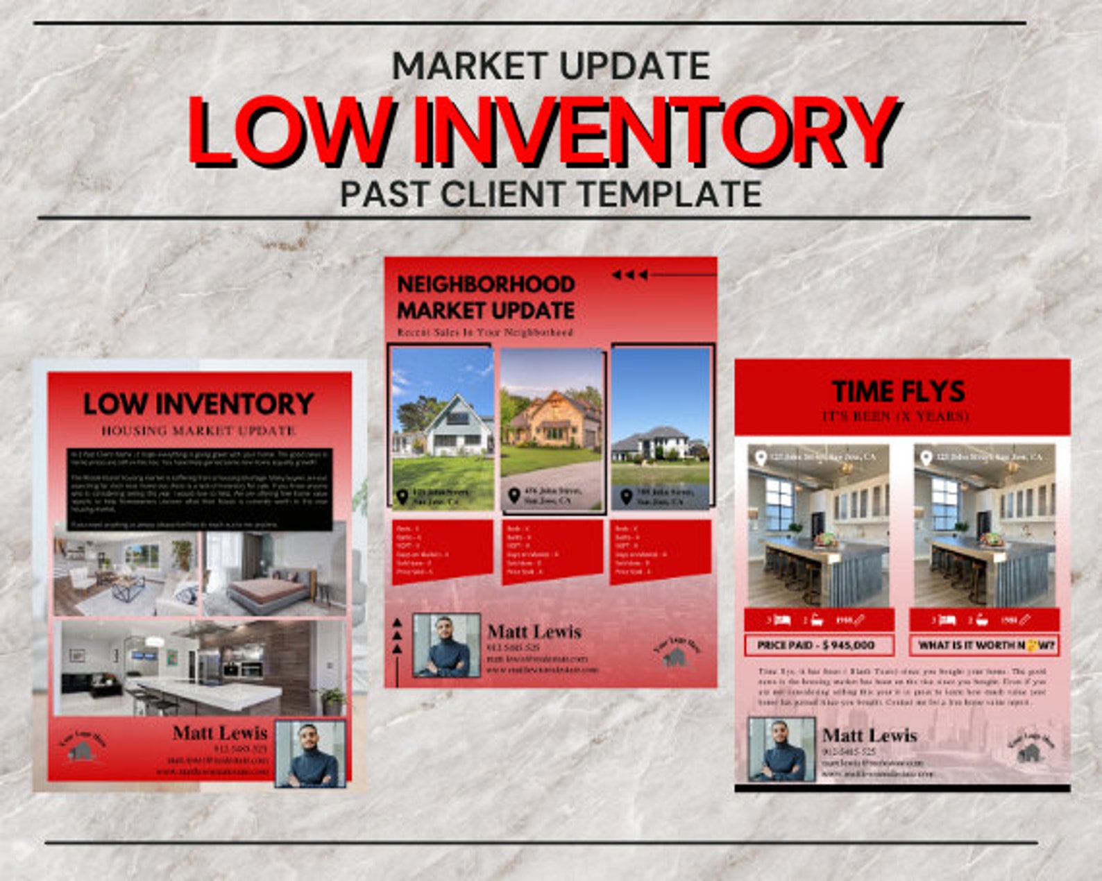 Red Low Inventory Flyer Past Client Handout Real Estate - Etsy