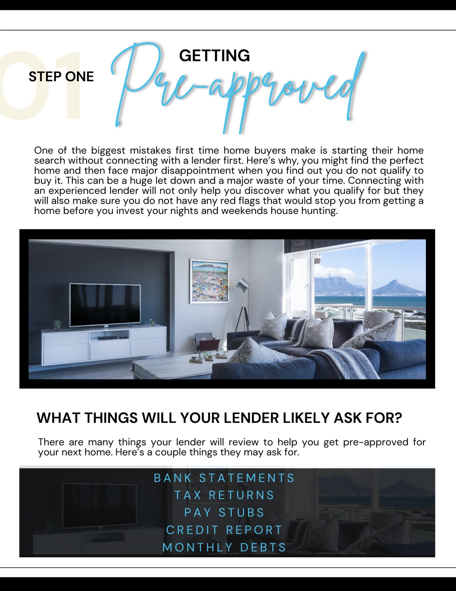 Light Blue First Time Home Buyer Presentation Guide Real Estate Handout ...