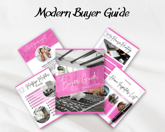 Pink Modern Home Buyer Guide Real Estate Handout Real - Etsy